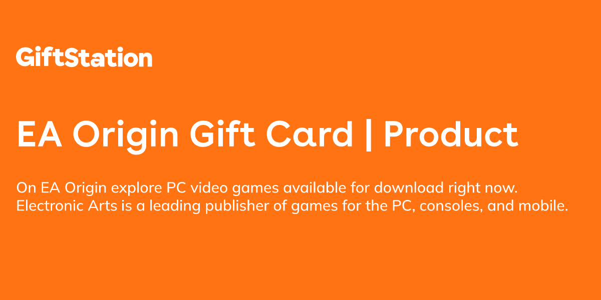 EA Origin Gift Card | Product | GiftStation Australia