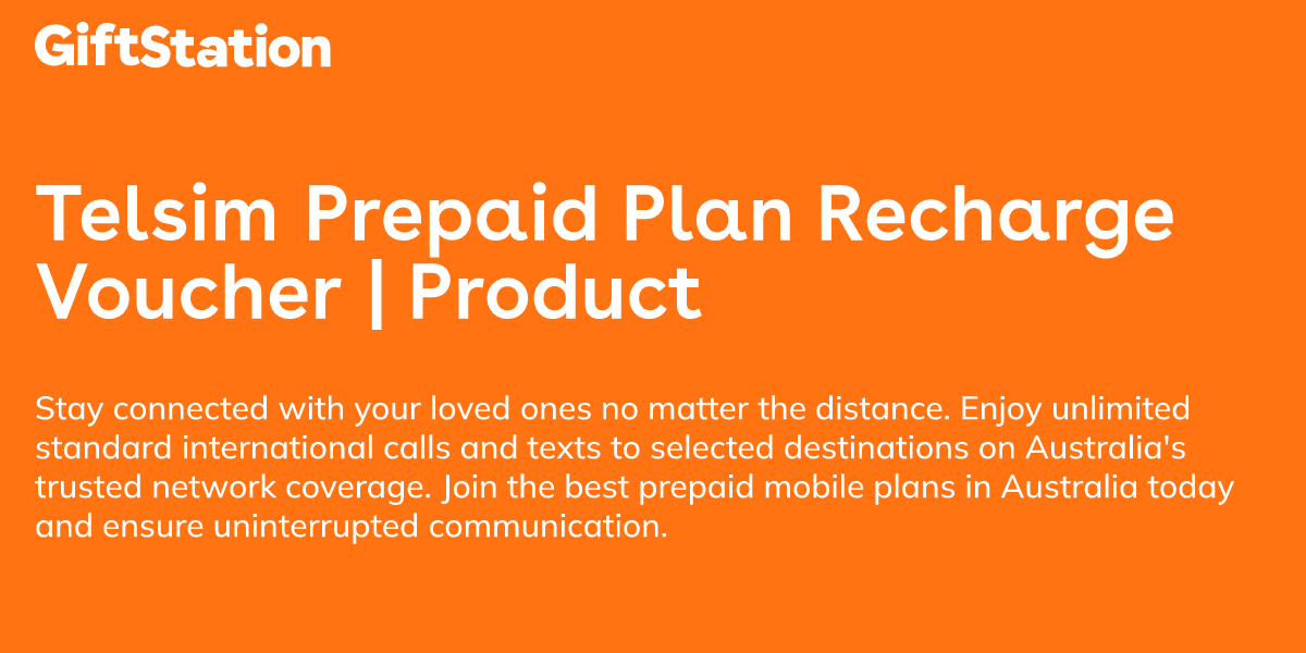 Telsim Prepaid Plan Recharge Voucher | Product | GiftStation Australia